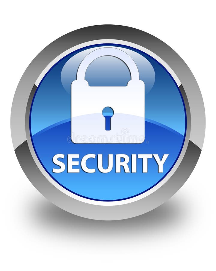Security (padlock Icon) Glossy Blue Round Button Stock Illustration ...