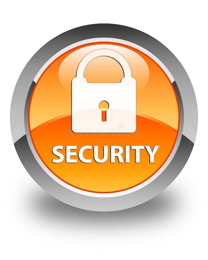 Security (padlock Icon) Glossy Orange Round Button Stock Illustration ...