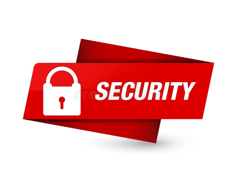 Security (padlock Icon) Premium Red Tag Sign Stock Illustration ...