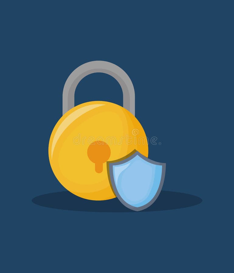 Security padlock icon stock vector. Illustration of safety - 115096509