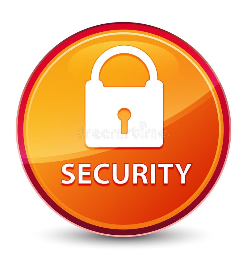 Security (padlock Icon) Special Glassy Orange Round Button Stock Vector ...