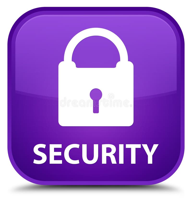 Security (padlock Icon) Special Purple Square Button Stock Illustration ...