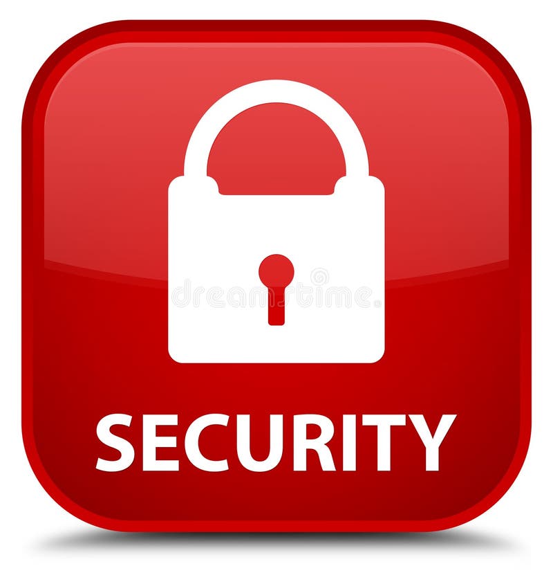 Security (padlock Icon) Special Red Square Button Stock Illustration ...