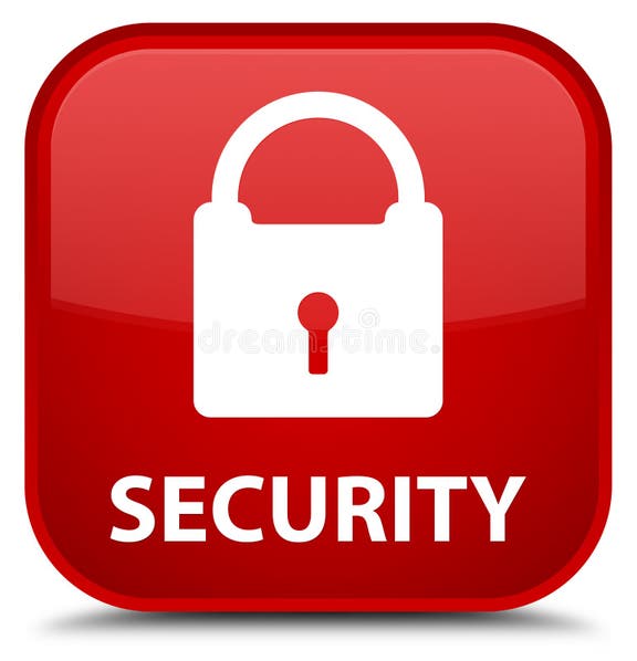 Security (padlock Icon) Special Red Square Button Stock Illustration ...