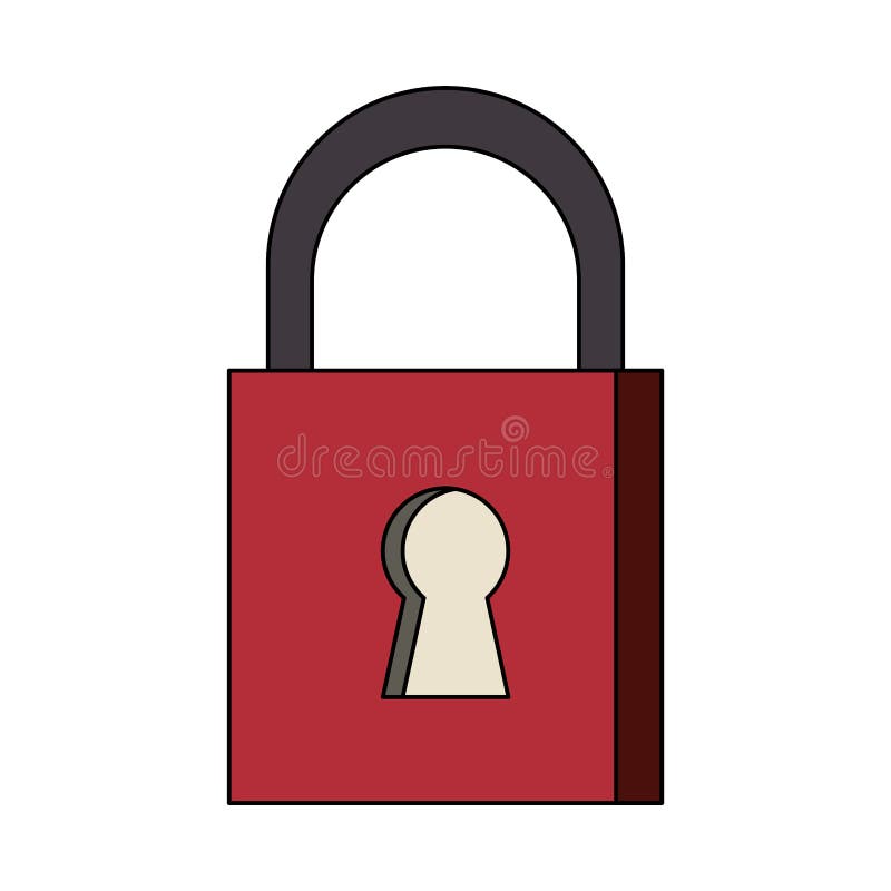 Security Padlock Safety Sign Cartoon Stock Vector - Illustration of ...
