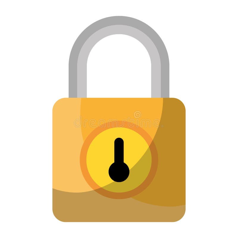 Security Padlock in Yellow Color Icon Stock Vector - Illustration of ...