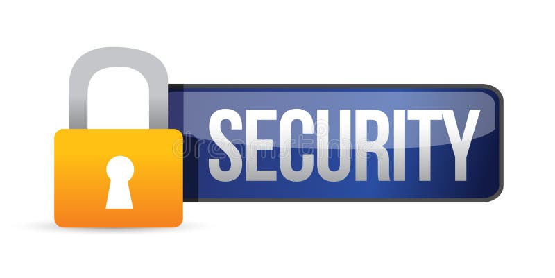 Security Panel with Padlock and Text Stock Illustration - Illustration ...