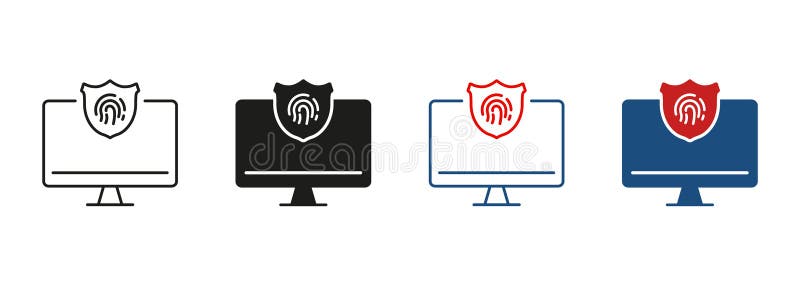 Security Password Access To Server, Shield on Display. Fingerprint ...