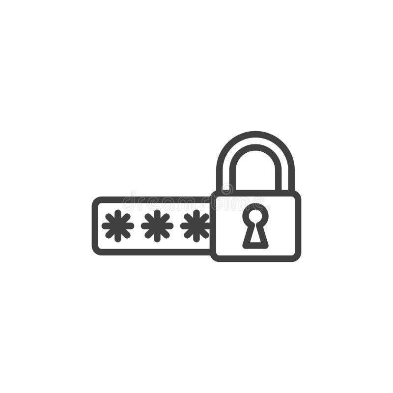 Security Password Code Line Icon Stock Illustration Illustration Of