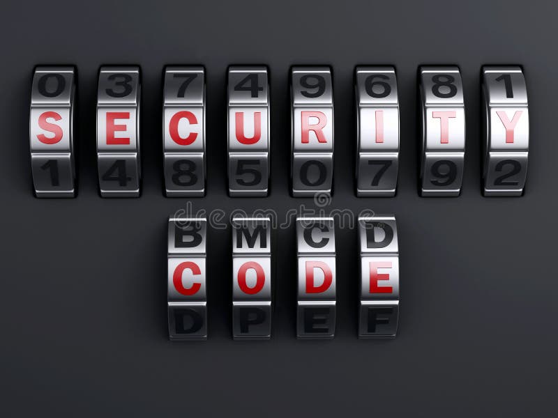Security Password Combination. 3d Illlustration Stock Illustration ...