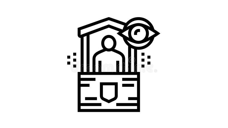 Security Post Color Icon Animation Stock Video - Video of digital, icon ...