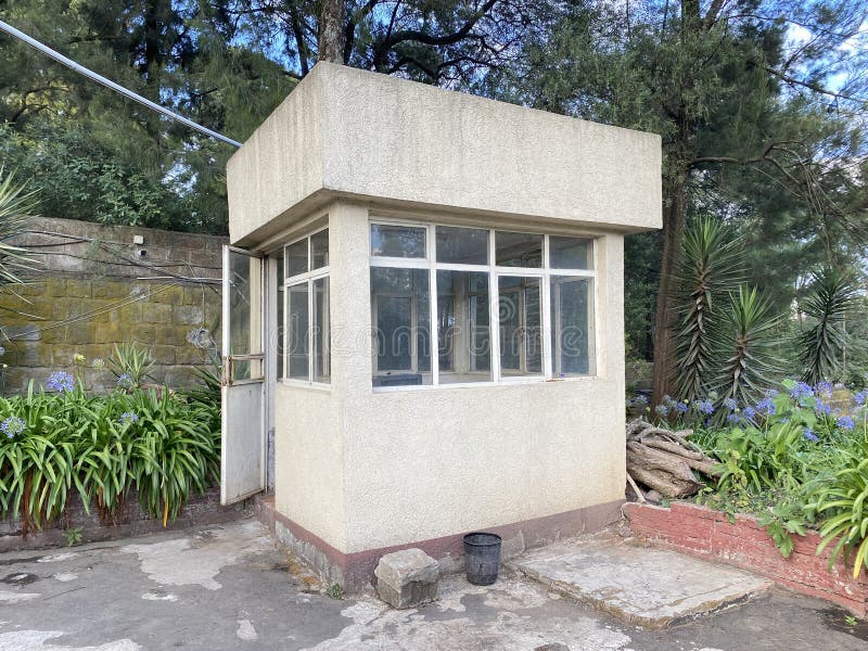 The Security Post is Located on the Edge of the Building Stock Image ...