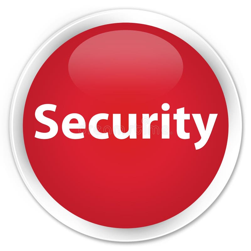 Security Premium Red Round Button Stock Illustration - Illustration of ...