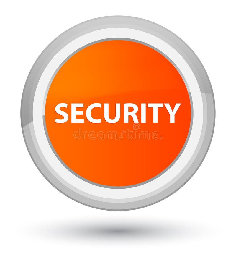 Security Prime Orange Round Button Stock Illustration - Illustration of ...