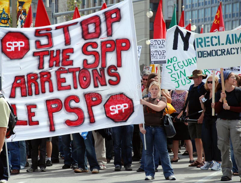 Security and Prosperity Partnership Protest Editorial Photography ...