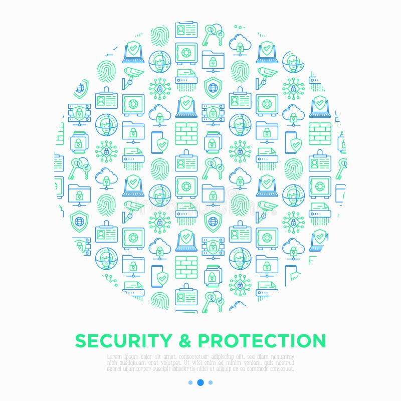 Security and Protection Concept in Half Circle Stock Vector ...