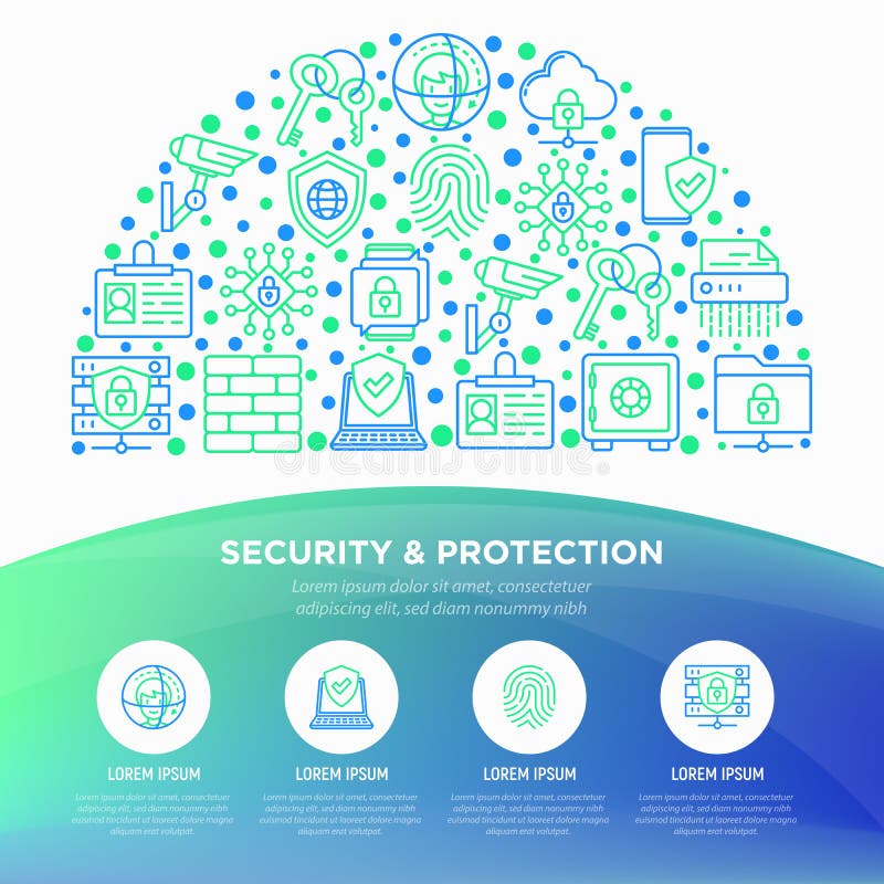 Security and Protection Concept in Half Circle Stock Vector ...
