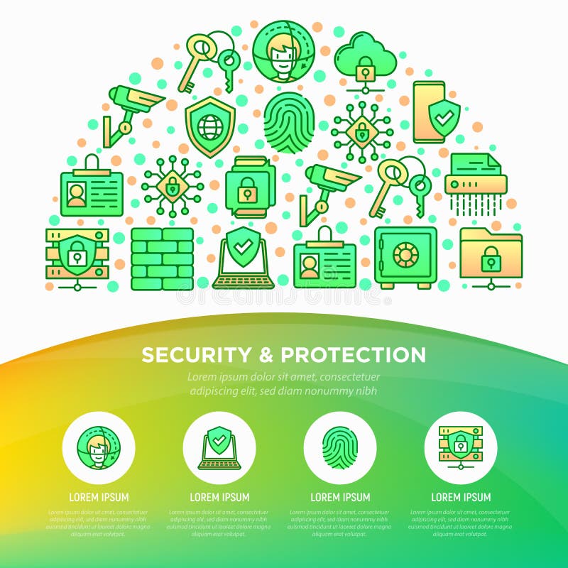 Security and Protection Concept in Half Circle Stock Vector ...