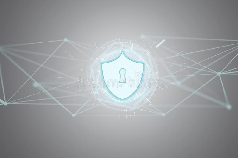 Security Protection Icon on a Futuristic Interface Stock Illustration ...