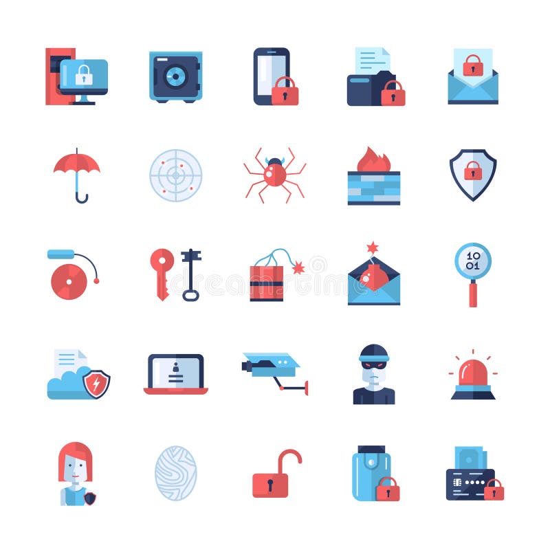 Security, Protection Modern Flat Design Icons and Pictograms Stock ... Security, Protection Modern Flat Design Icons and Pictograms Stock ...