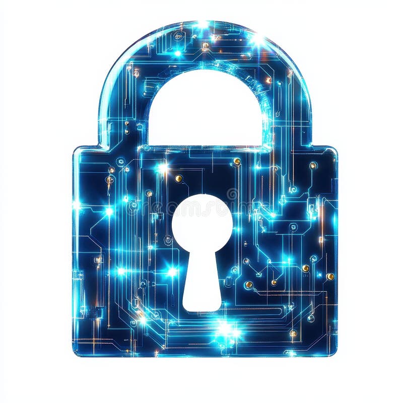 Always-on Security Protocols: a Close-Up of a High-Tech Padlock with ...