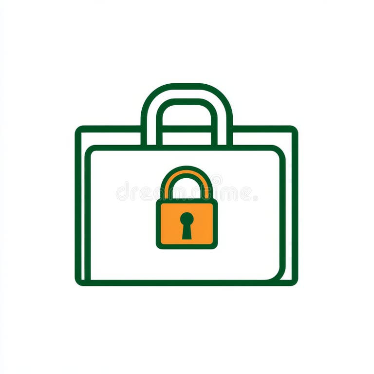 For Security Purposes, a Document with a Lock Icon and Highlighted Text ...