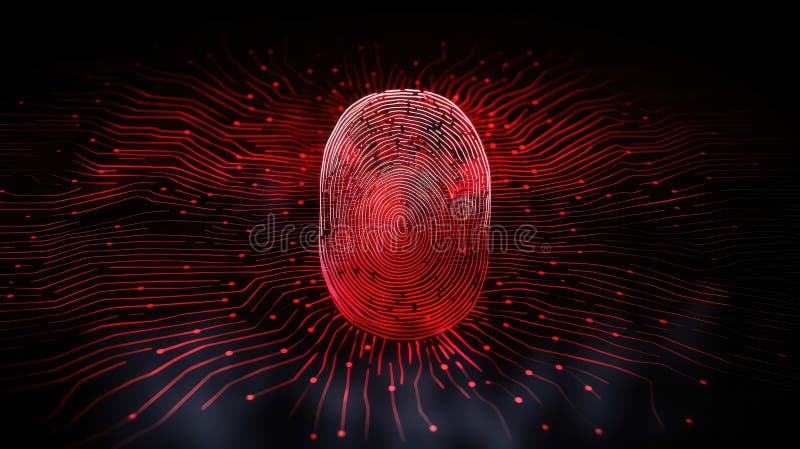 Security red fingerprint stock illustration. Illustration of ...