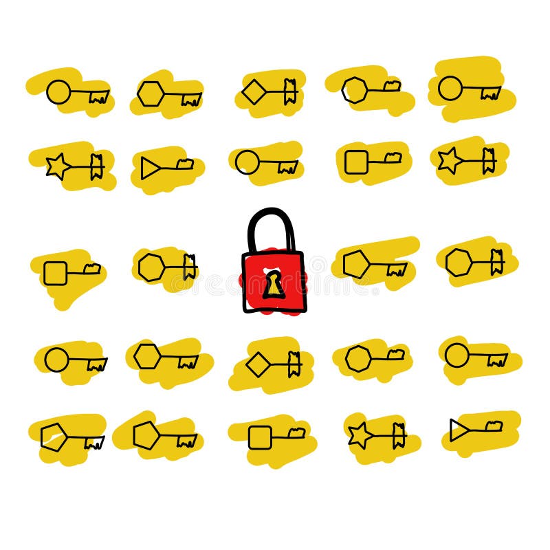 Security and Reliability from Hacking, Key Storage Concept Stock Vector ...