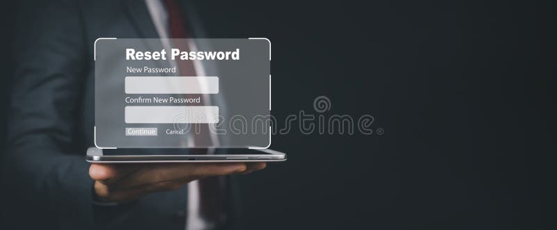 Security and Reset Password Login Online Concept, Laptop with Entering ...