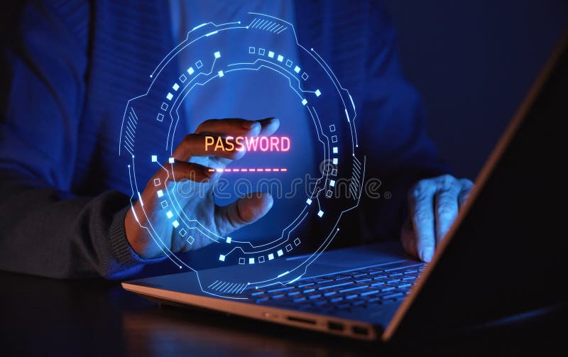 Security and Reset Password Login Online Concept. a Person is Entering ...