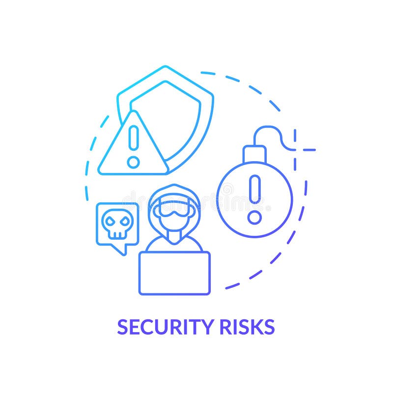 Security Risks Blue Gradient Concept Icon Stock Vector - Illustration ...