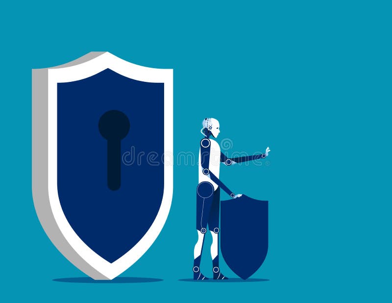 Robot Aiming Key To Success. Concept Business Vector Illustration Stock ...