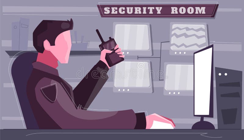 Security Camera Control Room Stock Illustrations – 863 Security Camera ...