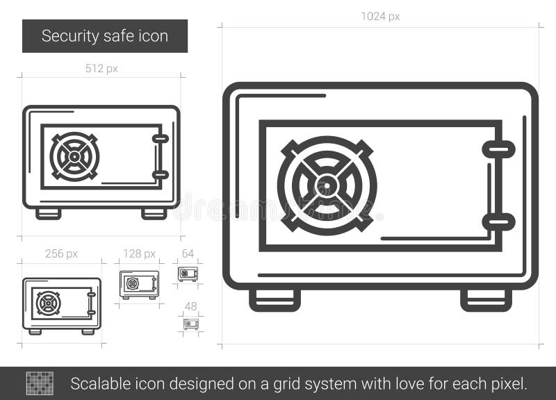 Security safe line icon. stock vector. Illustration of code - 93881771