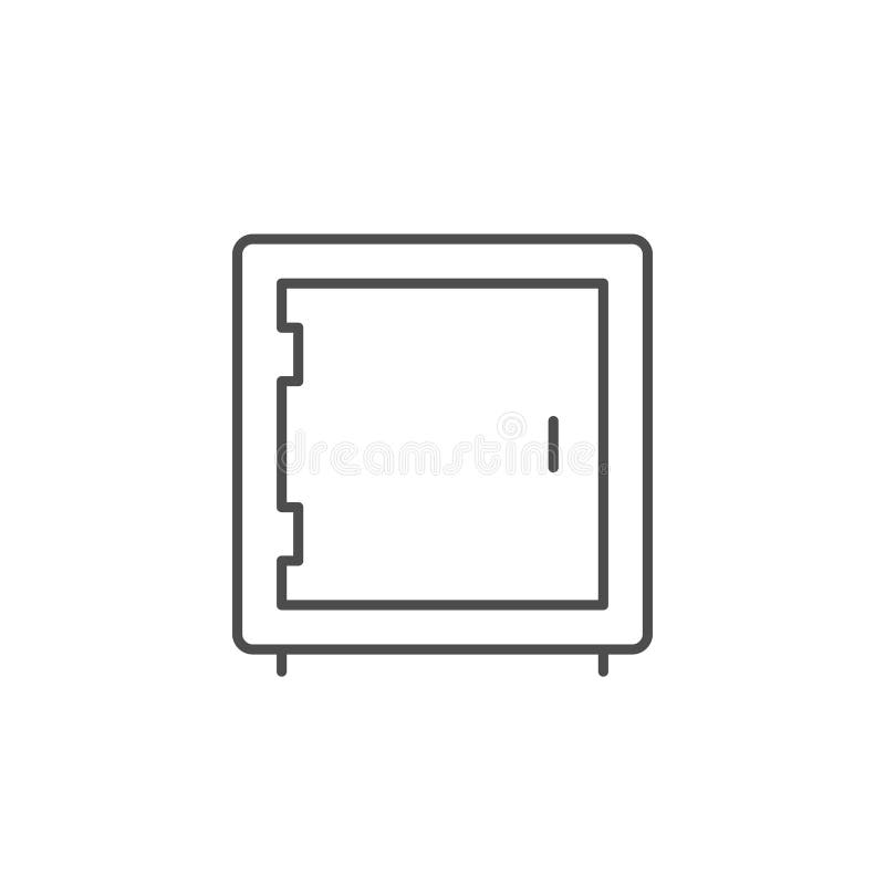 Security Safe Line Outline Icon Stock Vector - Illustration of safety ...