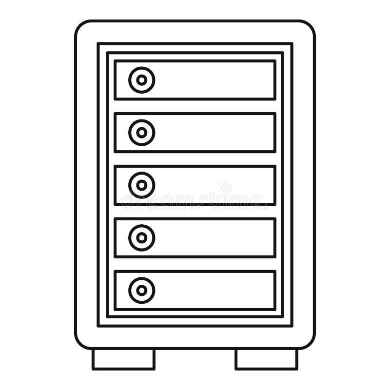 Security Safe Locker Icon, Outline Style Stock Vector - Illustration of ...