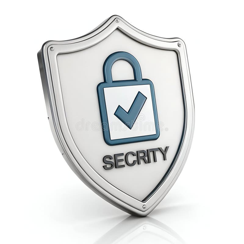 Security or Safety Icon 3D Render Stock Illustration - Illustration of ...