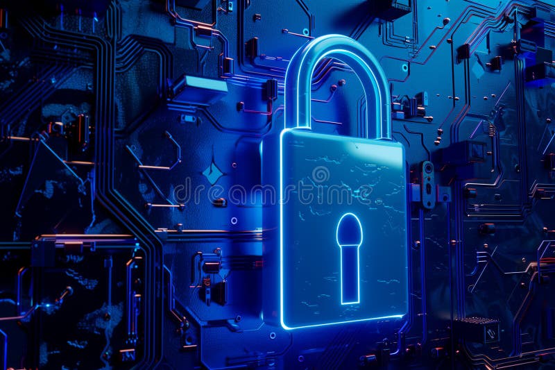 Security Safety Technology Background with Lock Stock Illustration ...