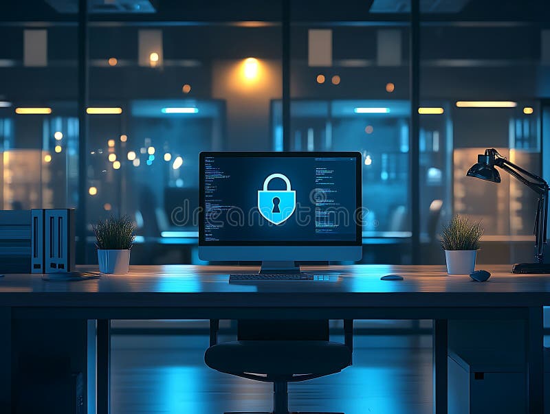 Security Screen Shows the Locked Padlock Icon on a Computer Stock Image ...