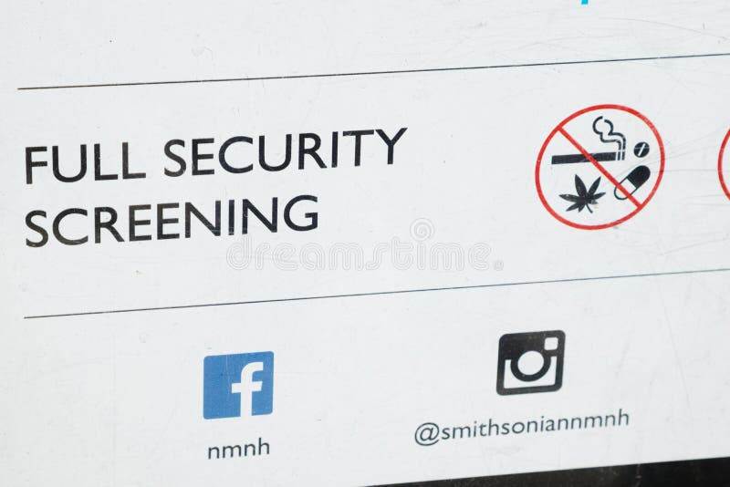 Security screening sign editorial photography. Image of scanning ...