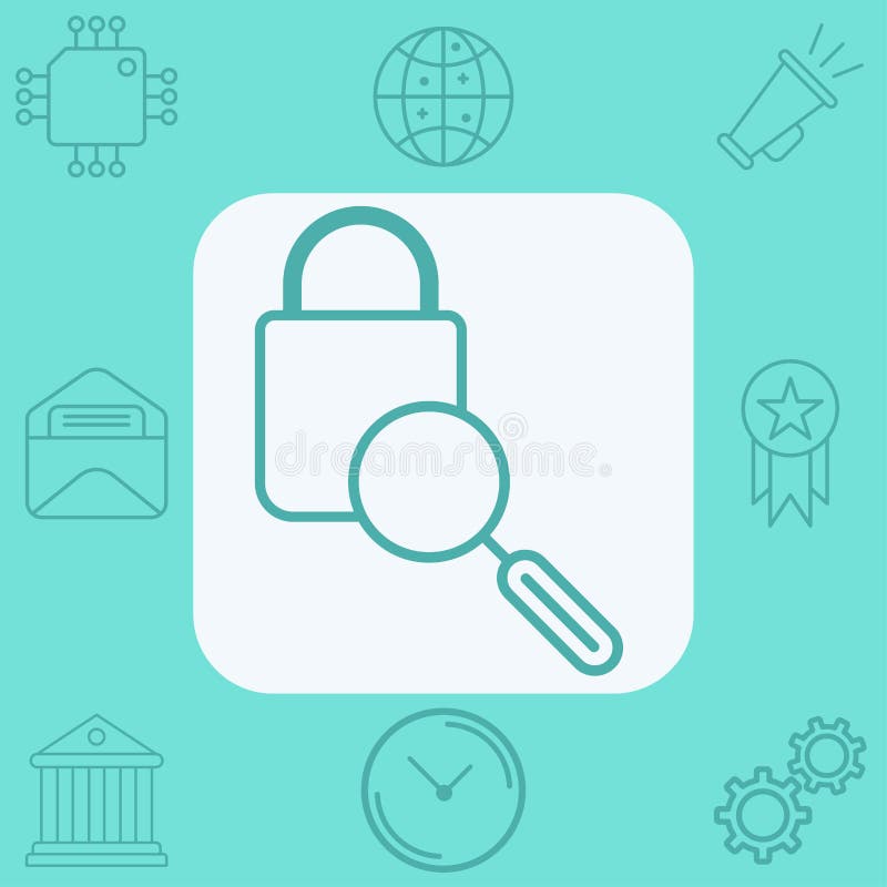Security Search Vector Icon Sign Symbol Stock Illustration ...