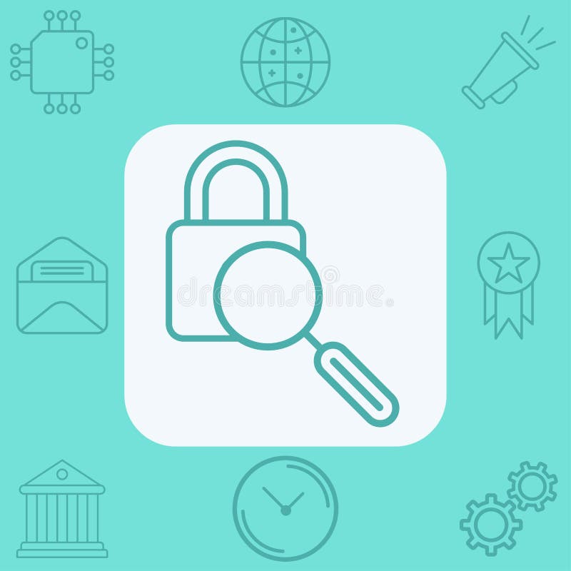 Security Search Vector Icon Sign Symbol Stock Vector - Illustration of ...