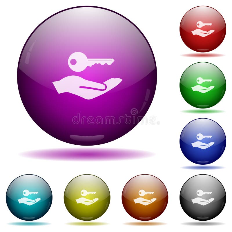 Security Service Icon in Glass Sphere Buttons Stock Vector ...