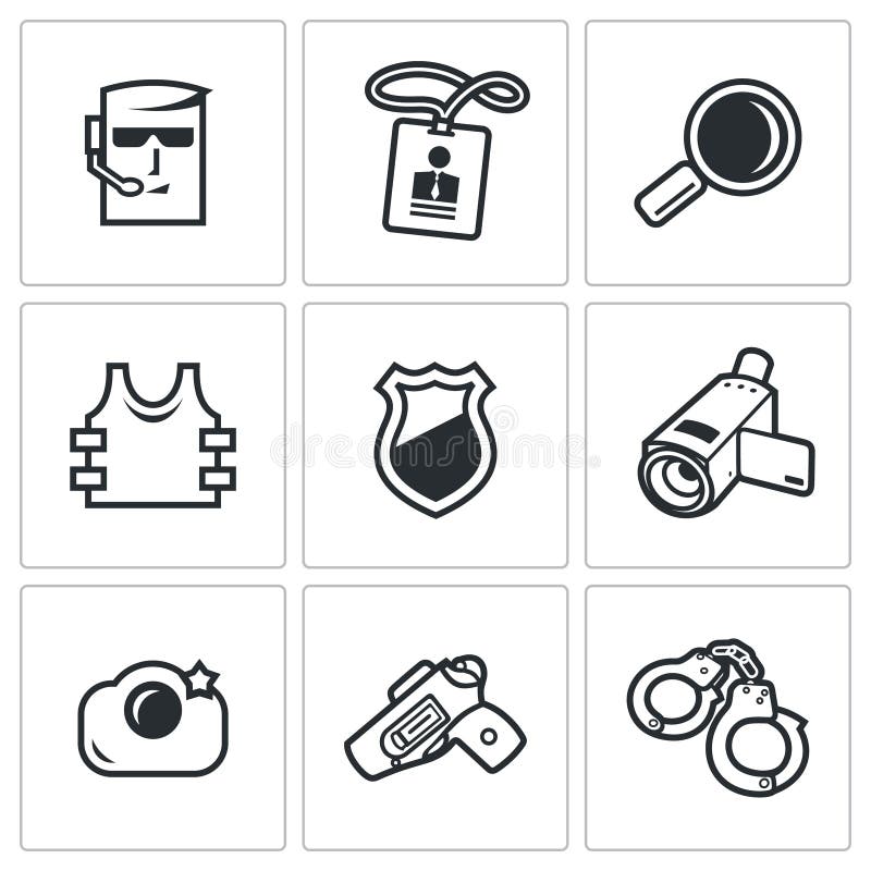 Security Service Icons Set. Vector Illustration. Stock Illustration ...