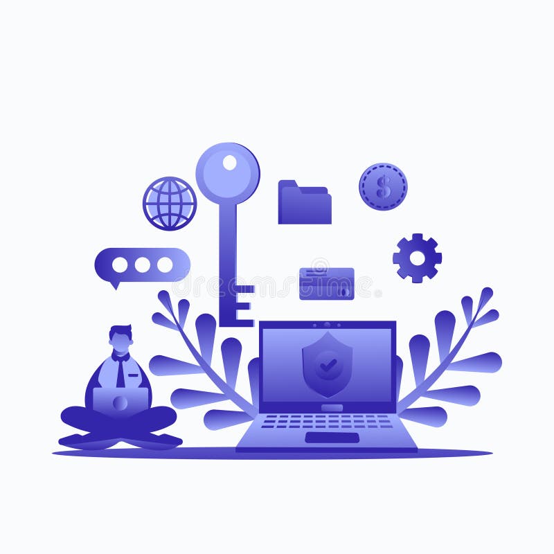 Security Service- Online Security Services Website Vector Template ...