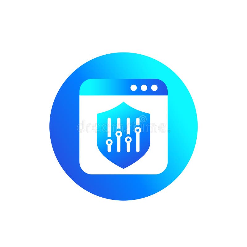 Security Settings Icon with Shield for Web Stock Vector - Illustration ...