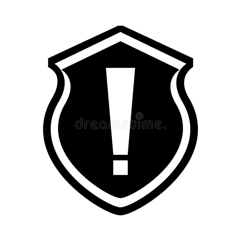 Security Shield with Alert Sign Isolated Icon Stock Vector ...