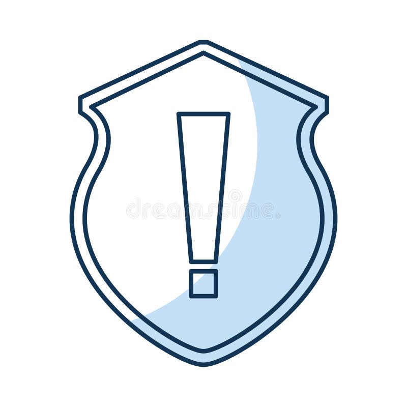 Security Shield with Alert Sign Isolated Icon Stock Vector ...