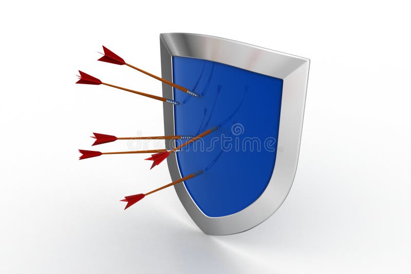 Security shield with arrow stock illustration. Illustration of virus ...
