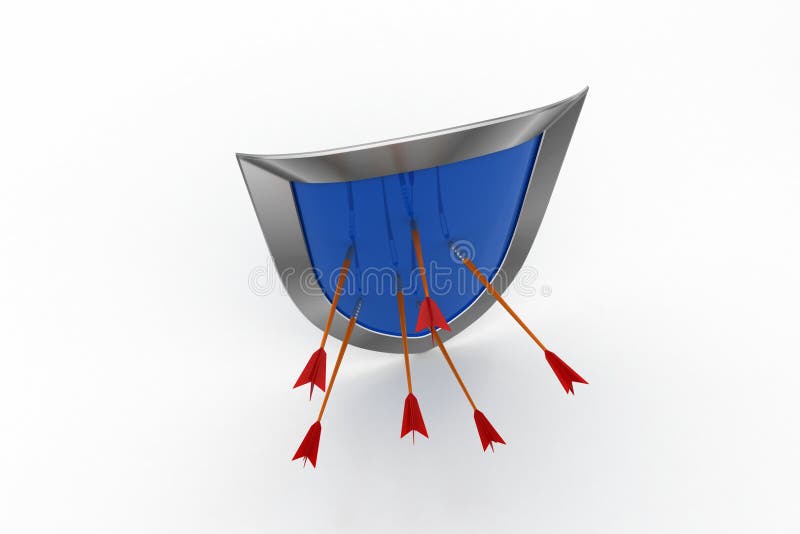 Security shield with arrow stock illustration. Illustration of emblem ...